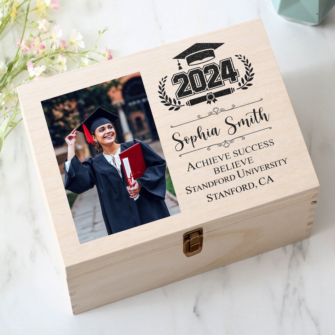 Personalized Photo Graduation Memory Keepsake Box, Custom Graduation ...