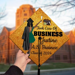 Personalized Business Graduation Cap Topper, Custom Gift for Business ...