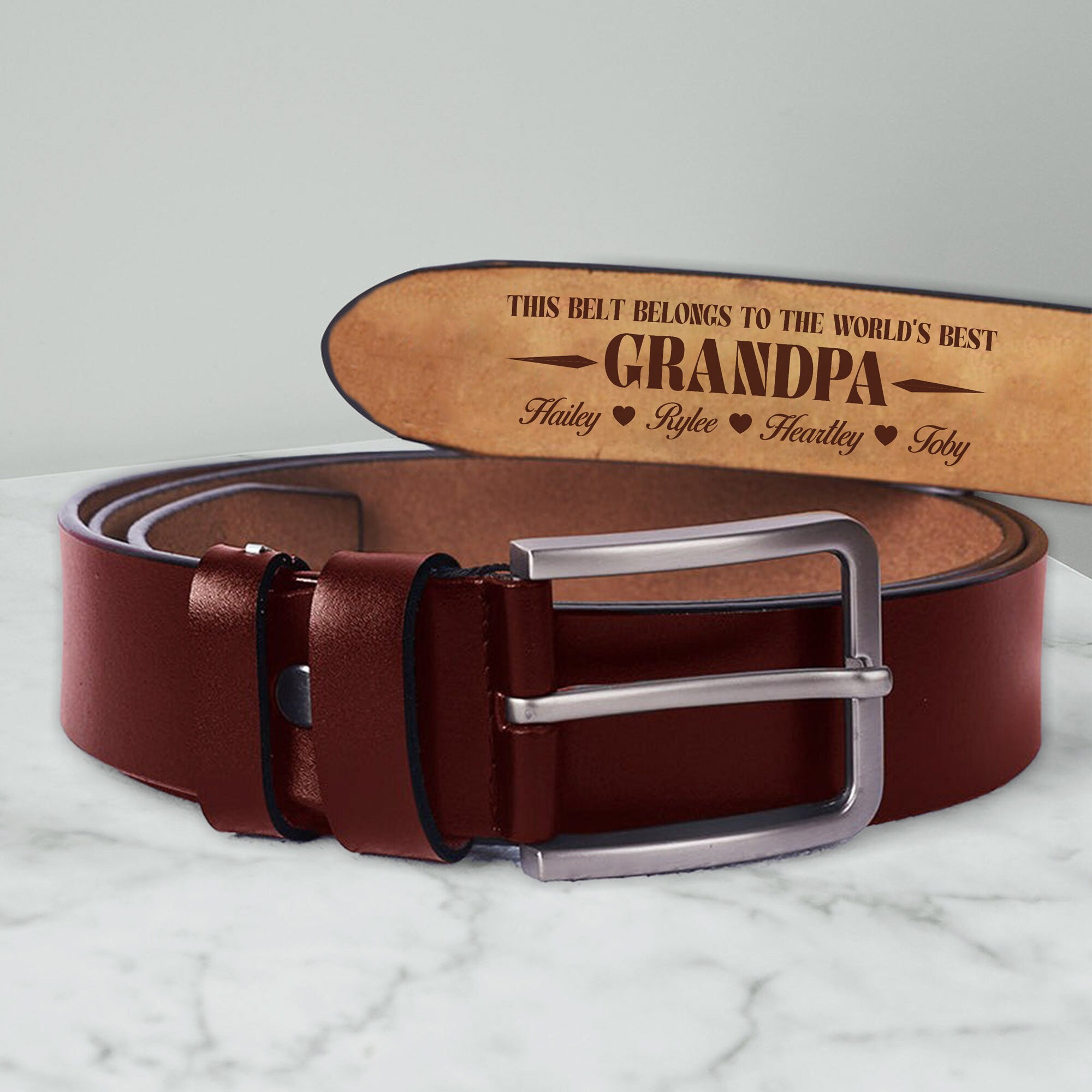 Personalized Leather Belt for Grandpa, Father's Day Gifts, Grandpa ...