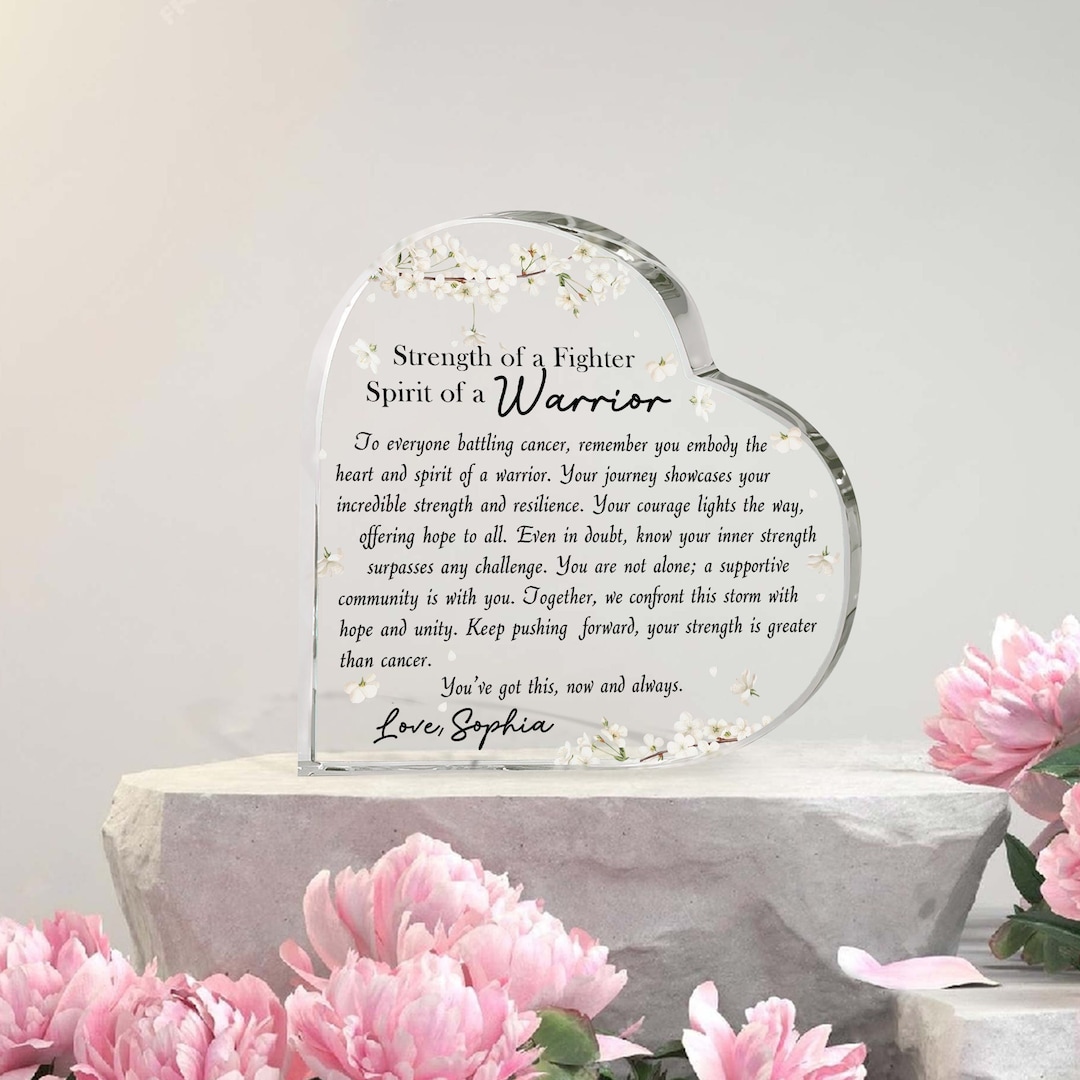 Personalized Cancer Warrior Gift, Cancer Survivor Heart Shape Acrylic ...