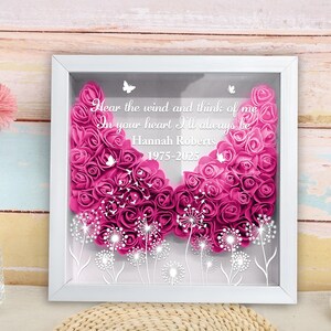 Custom Memorial Flower Shadow Box, Memorial Gift, Personalized Memorial ...