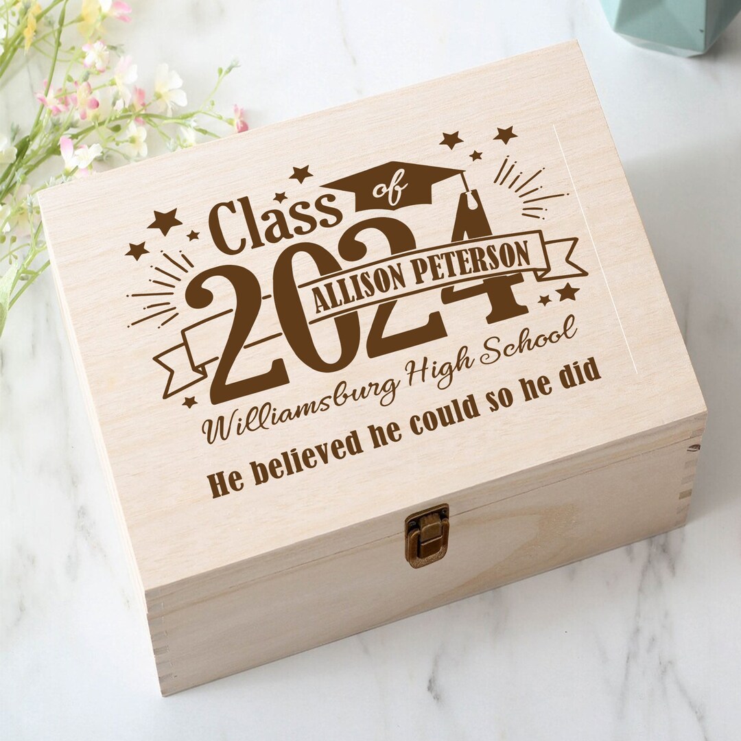 Personalized Graduation Memory Keepsake Box, Custom Graduation Gift ...