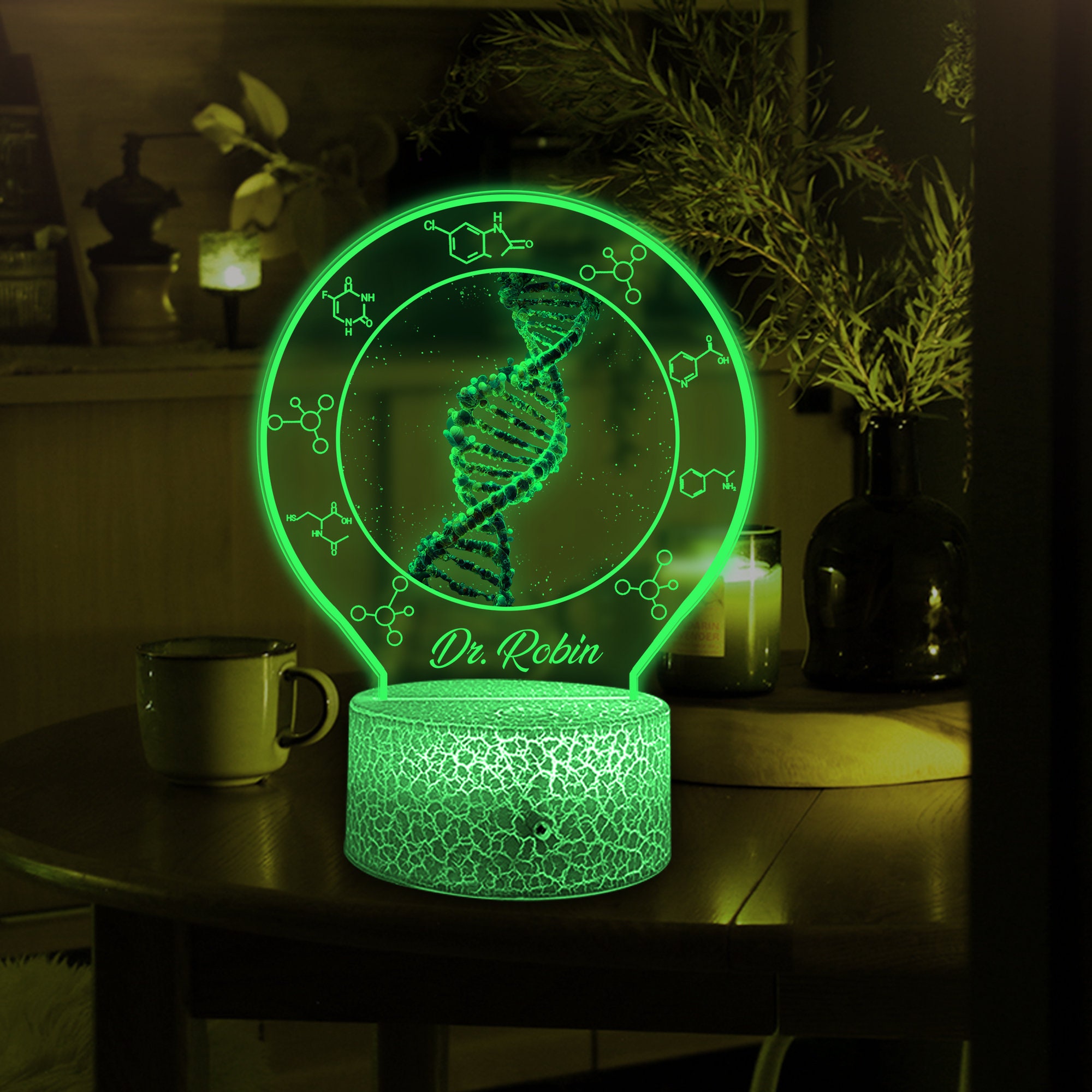 Personalized DNA Science 3D Lamp Biology Science Gift Decor - Etsy
