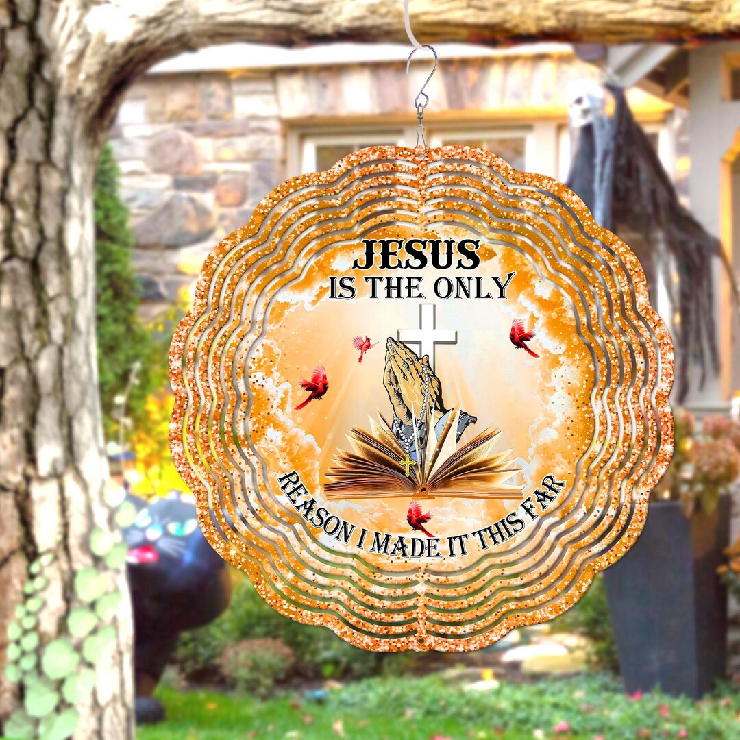 Jesus Bible Verse Wind Spinner, Christian Decor, Jesus Wind Spinner ...