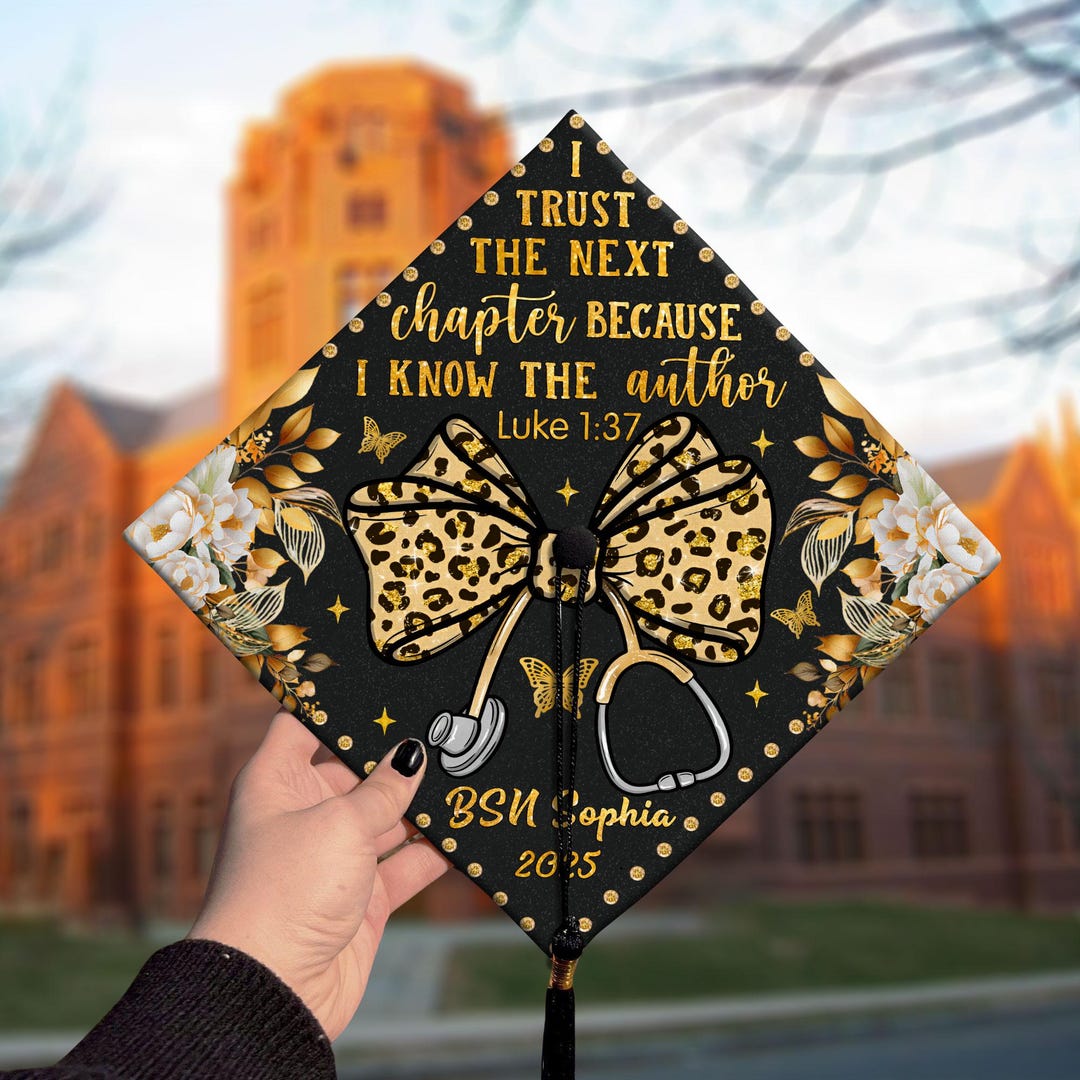 Custom Nurse Graduation Cap Topper, RN Cap Topper, Religious Graduation ...