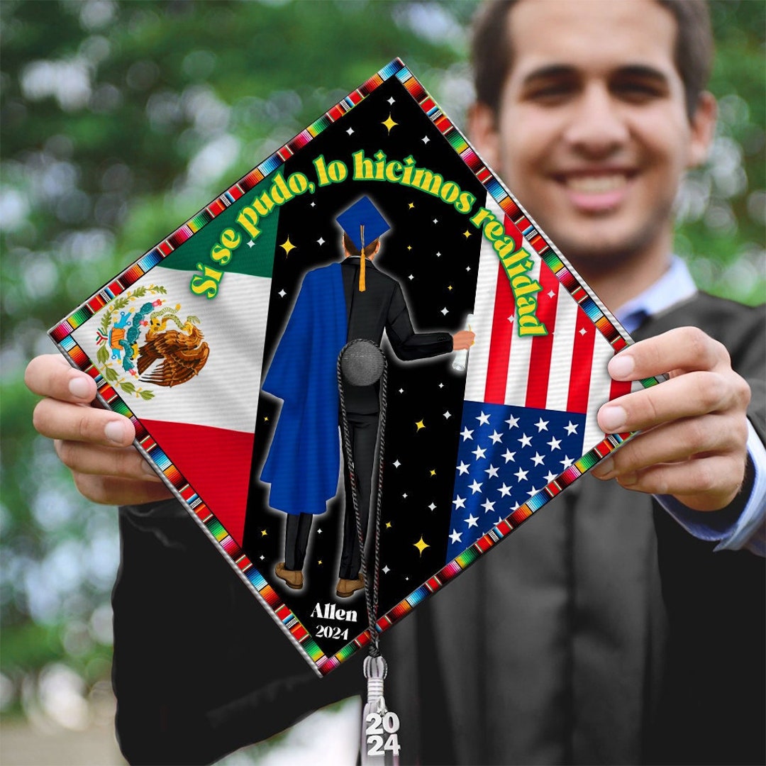 Custom Mexican Graduation Cap for Men, Personalized Male Latin Cap ...