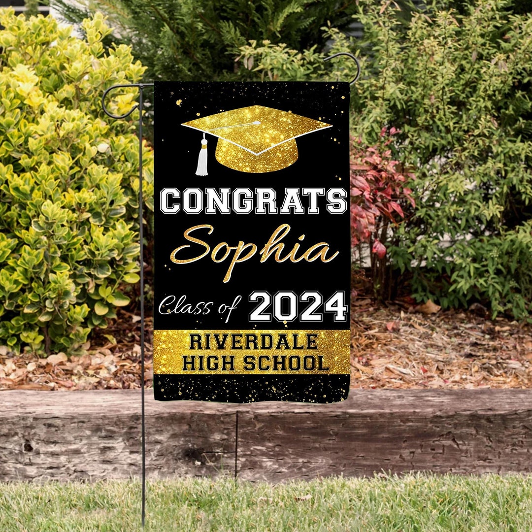 Personalized Graduation Flag, Graduate Yard Sign, College Graduation ...
