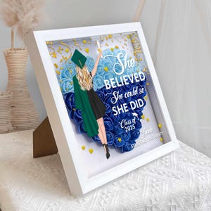 Personalized Congrats Graduation Flower Shadow Box, High School ...