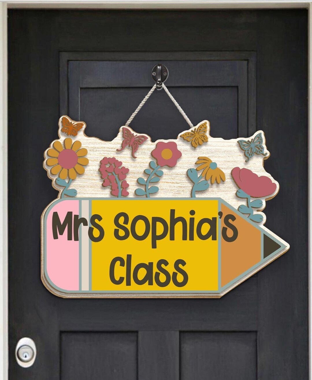 Personalized Teacher Door Sign, Custom Teacher Name Sign, Classroom ...
