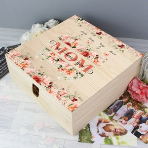 Custom Mom With Kids Names Memory Keepsake Box, Personalized Mothers ...