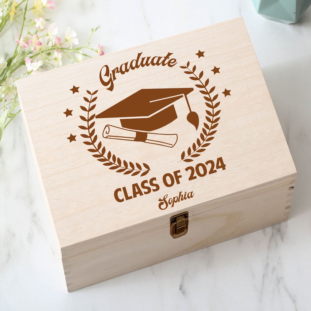 Personalized Graduation Memory Keepsake Box, Custom Graduation Wooden ...