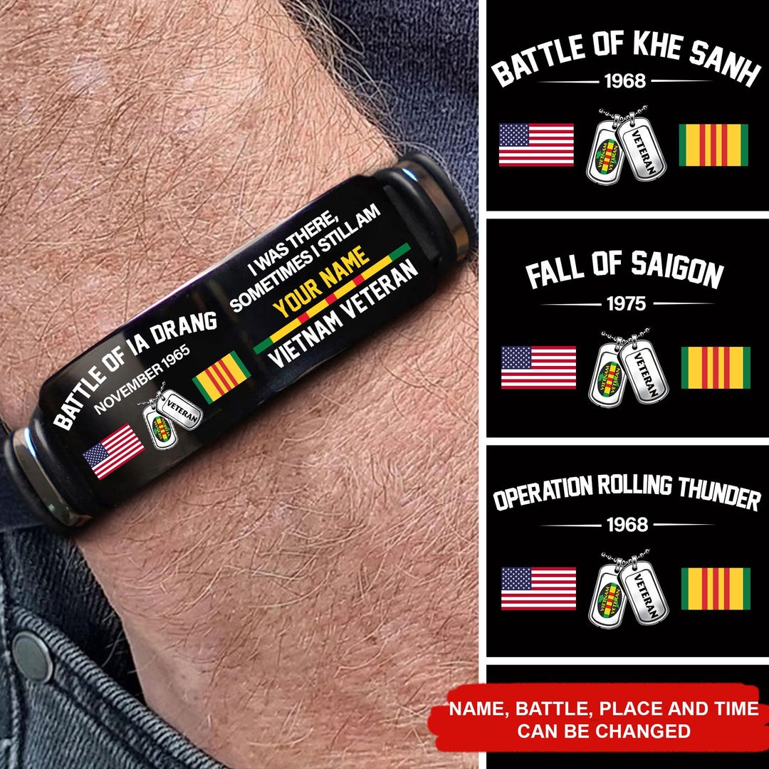 Personalized Vietnam Veteran Men Bracelet, Custom Darang Valley I Was ...