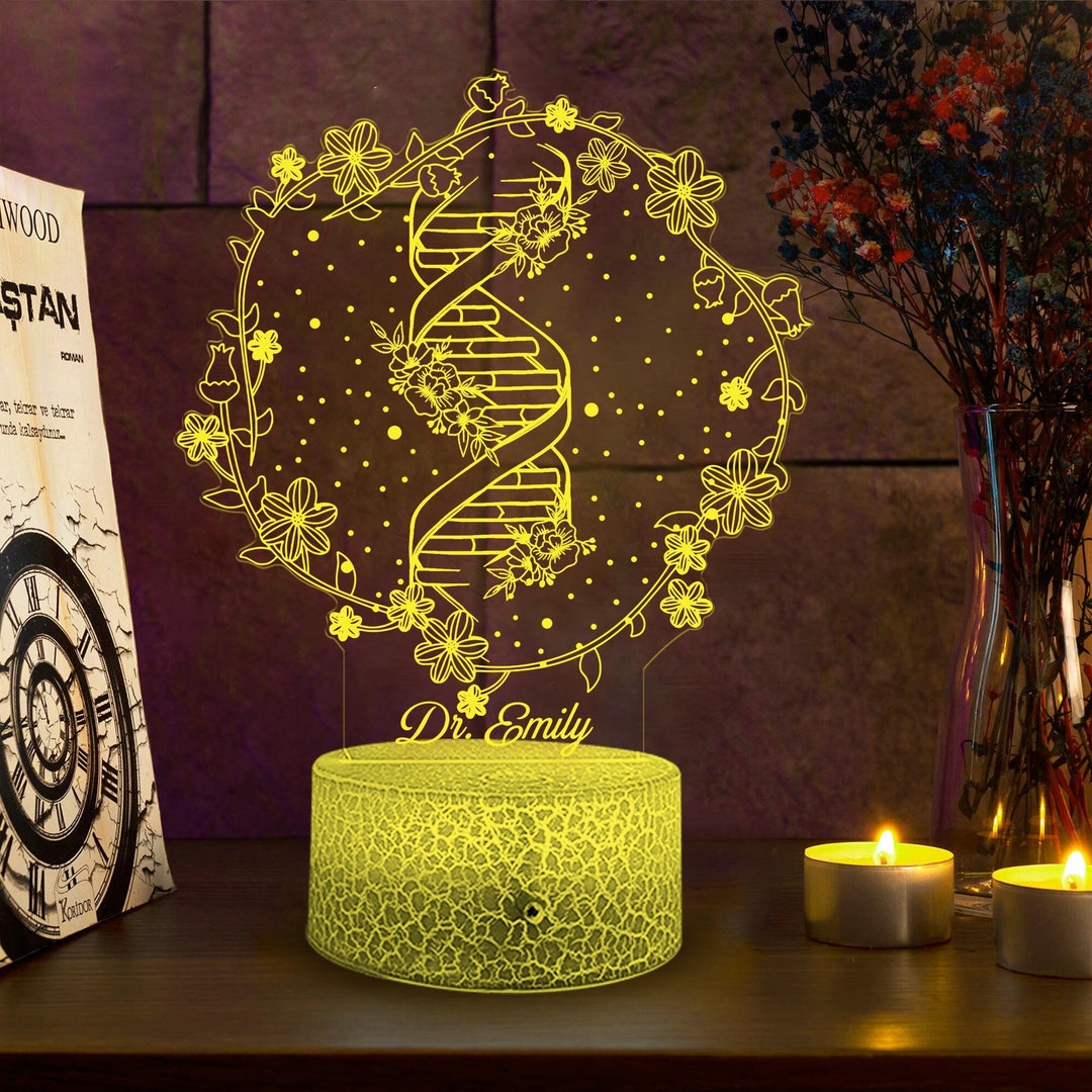 Personalized DNA Science 3D Lamp, Biology Science Gift Decor for Nurse ...