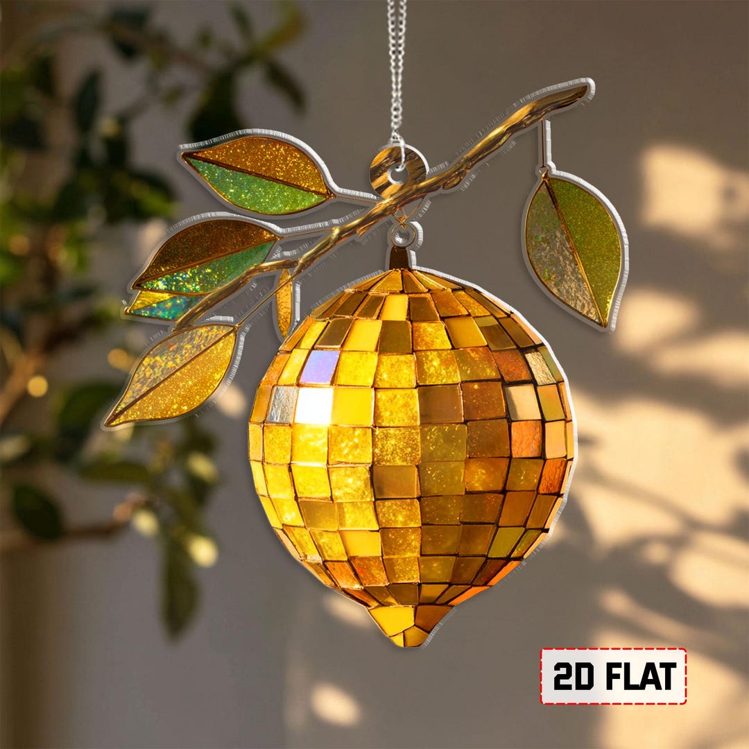 Lamon Disco Ball Acrylic Window Hanging, Acrylic Fruit Window Decor ...