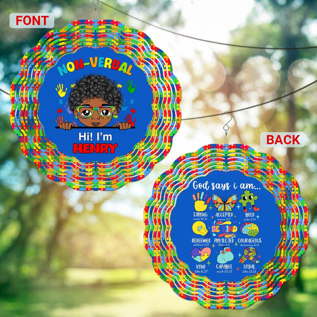 Personalized Wind Spinner for Autism Kids, Gift for Autistic Daughter ...