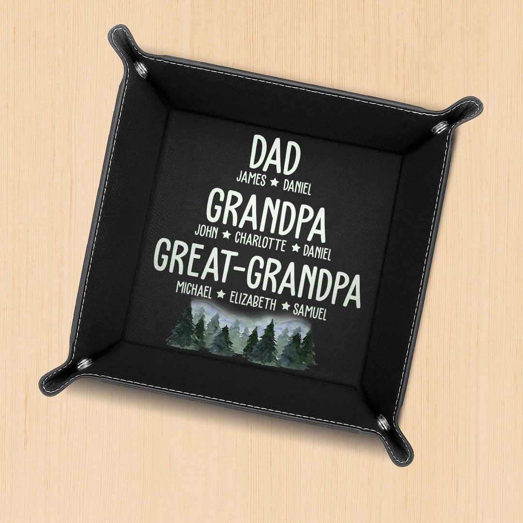 Personalized Dad Grandpa Great Grandpa Valet Tray, Father's Day Gifts ...