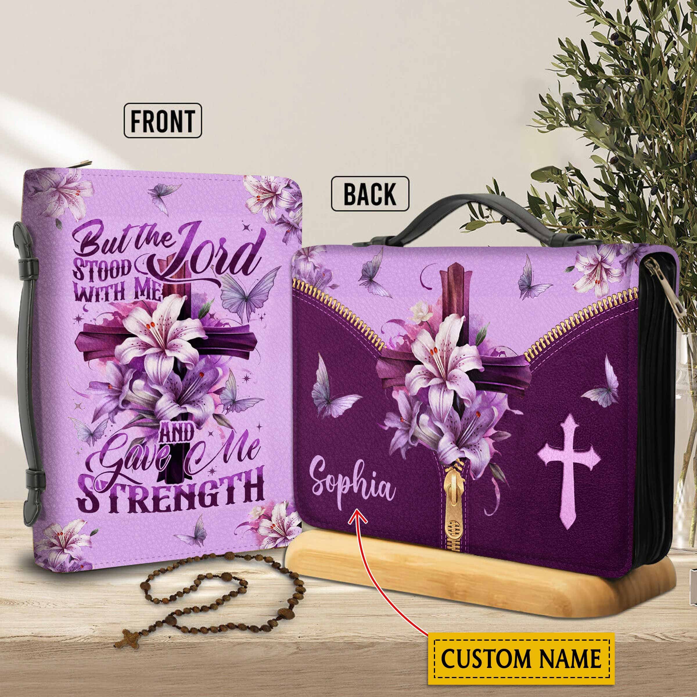Personalized Christian Bible Cover, Custom Name Lord Stood With Me ...