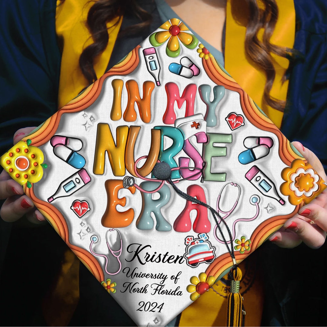 Personalized Nurse Graduation Cap Topper, RN Grad Cap Topper, Custom ...
