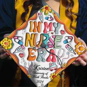Personalized Nurse Graduation Cap Topper, RN Grad Cap Topper, Custom ...
