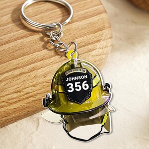Personalized Firefighter Helmet Keychain, Firefighter Keychain ...