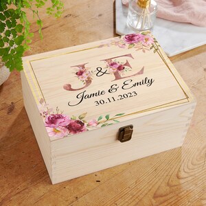 Personalized Wedding Memory Keepsake Box, Custom Bridal Shower Gift ...