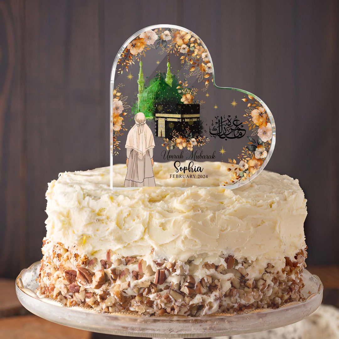 Personalized Umrah Mubarak Cake Topper for Cake Decoration, Umrah ...