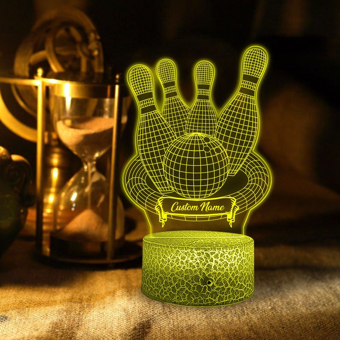 Personalized Bowling 3D Lamp, Bowling Lover Gift Decor for Him, Bowling ...