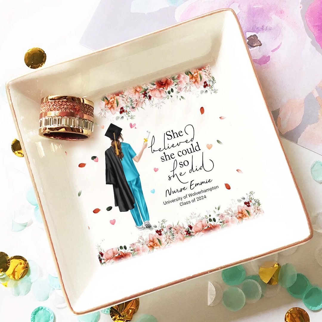 Personalized Nurse Ring Dish, RN Graduation Jewelry Dish, Nursing Grad ...