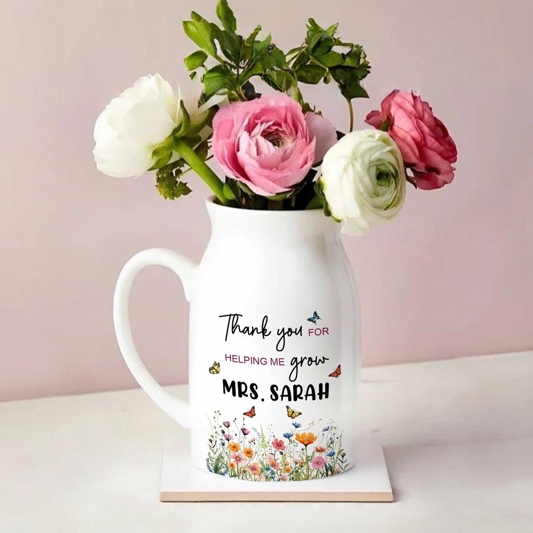Personalized Teacher Flower Vase, Teacher Appreciation Gifts, Thank You ...