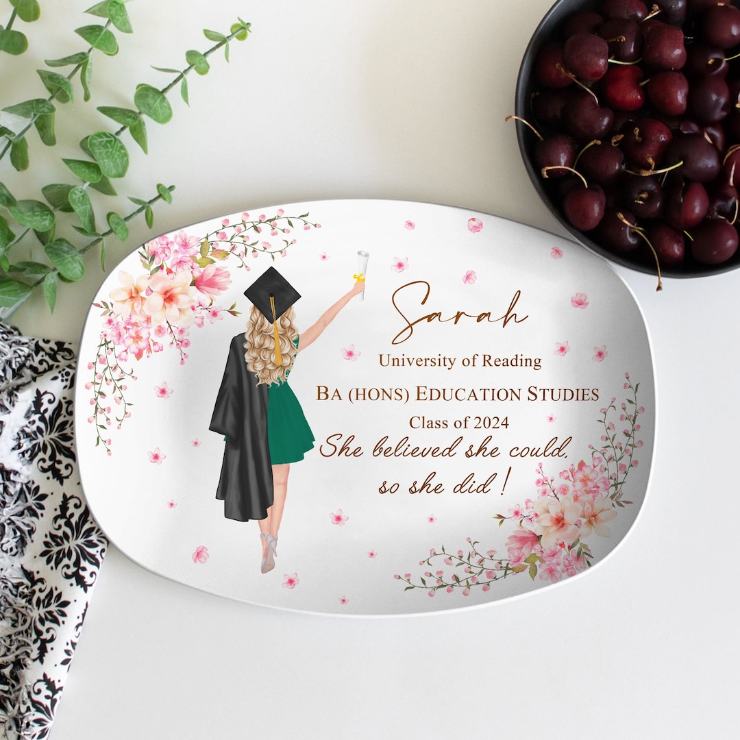 Personalized Graduation Plate, College Graduation Platter, High School ...