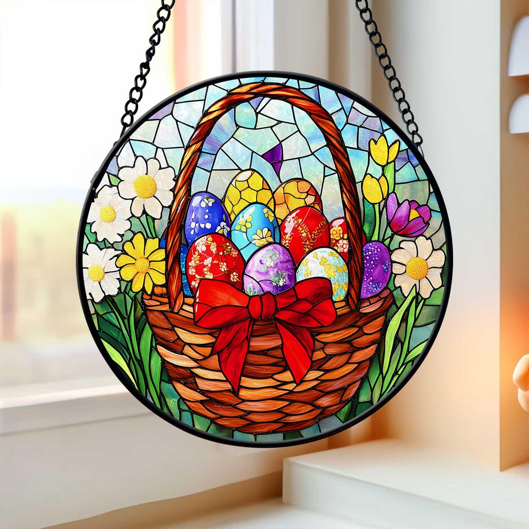 Easter Egg Faux Stained Glass, Easter Egg Suncatcher, Easter Egg Window ...