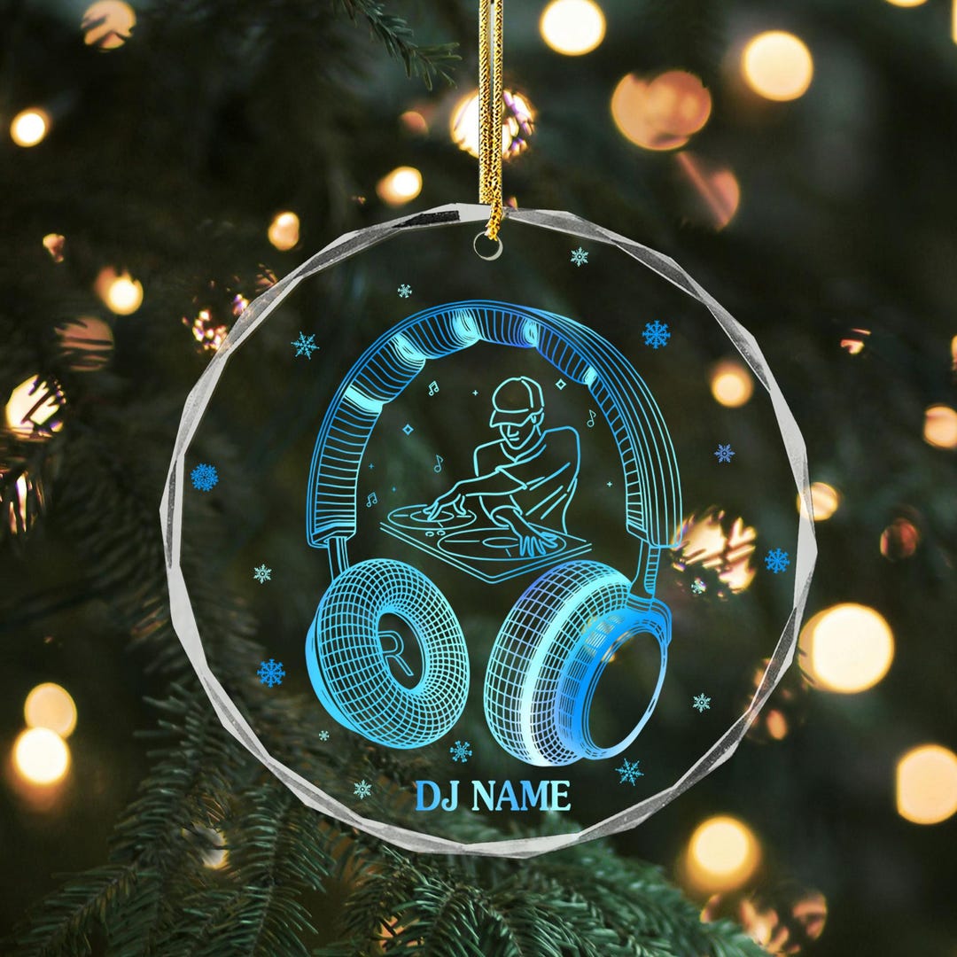 Personalized Name DJ Player Glass Ornament, Christmas Gifts for DJ, DJ ...