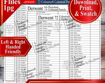 Derwent Coloursoft 72 Pencil Color Chart Template | Printable Coloring ...