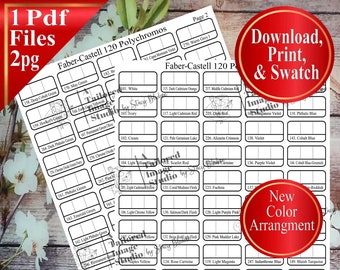 Faber-castell Polychromos 120 Colored Pencils – A4 Swatch Chart ...