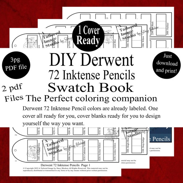 Derwent inktense swatch chart - Etsy México