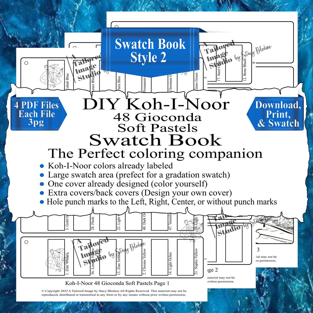 Koh-i-noor 48 Gioconda Soft Pastel DIY Color Swatch Book Style 2 - Etsy