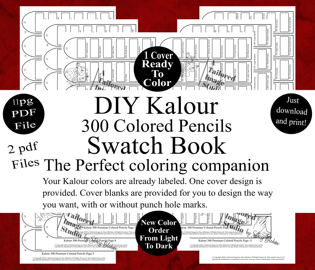 Kalour 300 Colored Pencils DIY Color Swatch Book Style 1 - Etsy