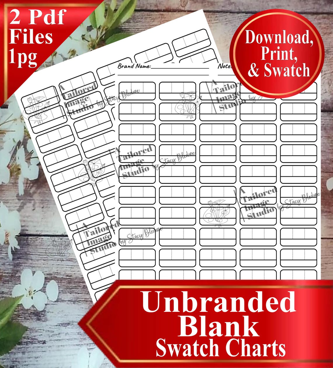 Unbranded Swatch Charts: 65 Tri Split Swatches (PDF Download) - Etsy