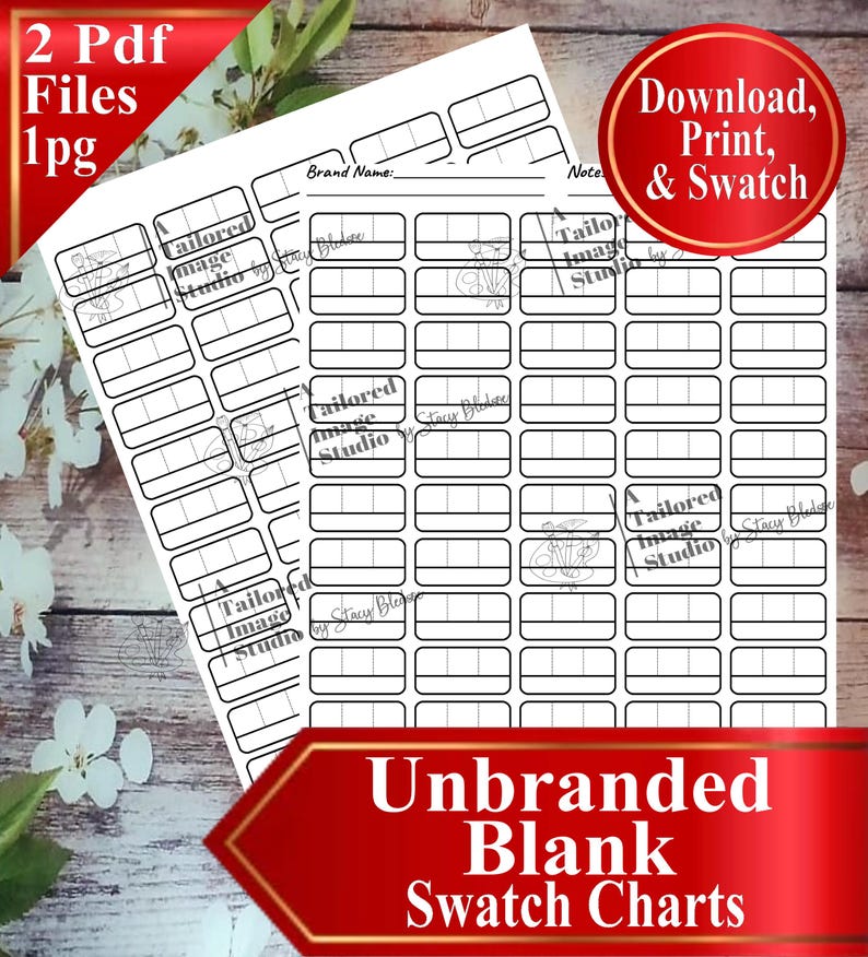 Unbranded Swatch Charts: 65 Tri Split Swatches (PDF Download) - Etsy