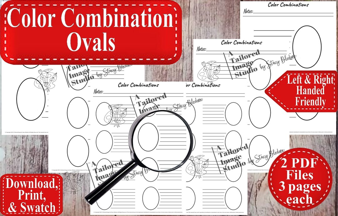 Color Combination Ovals Charts - Etsy