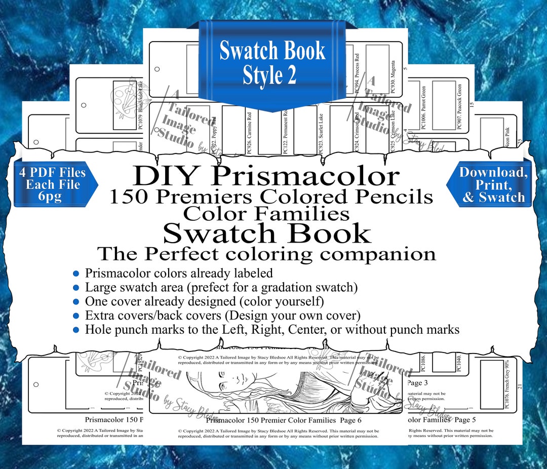Prismacolor 150 Premier Colored Pencils Color Families DIY Swatch Book ...