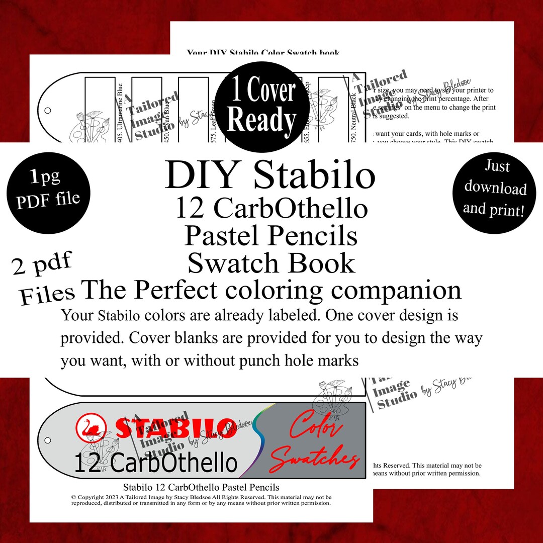 Stabilo 12 Carbothello Pastel Pencils DIY Color Swatch Book Style 1 - Etsy