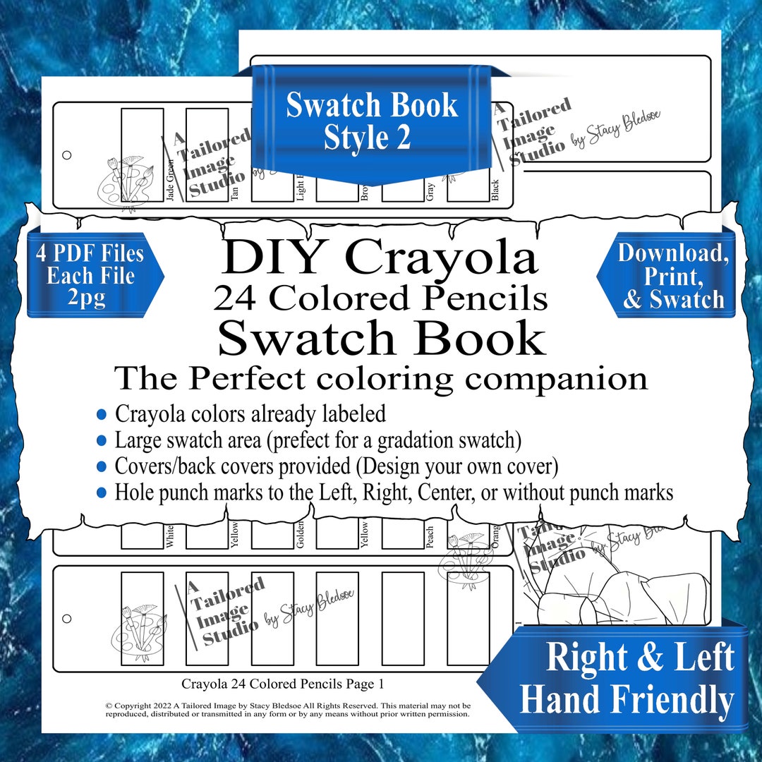 Crayola 24 Colored Pencil DIY Color Swatch Book Style 2 - Etsy