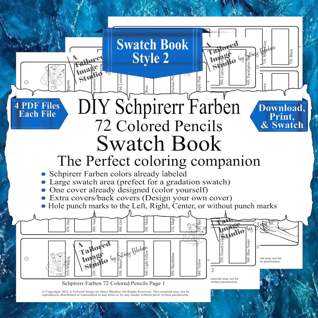 Schpirerr Farben 72 Colored Pencils DIY Color Swatch Book Style 2 (PDF ...