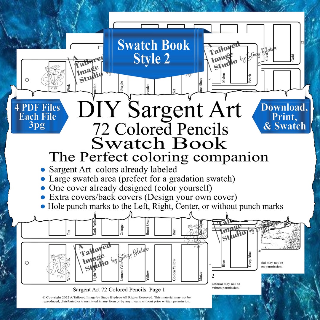 Sargent Art 72 Colored Pencils DIY Color Swatch Book Style 2 - Etsy