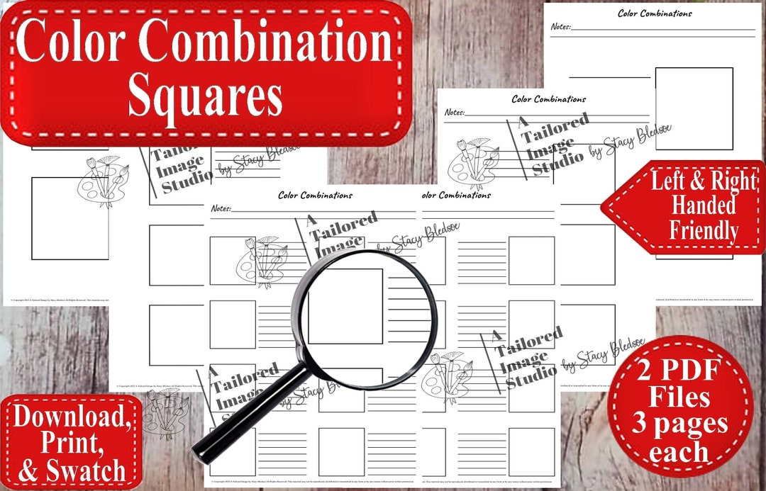 Color Combination Squares Charts - Etsy