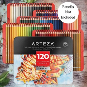 Arteza 120 Expert Watercolor Pencils Swatch Chart (PDF Download) - Etsy