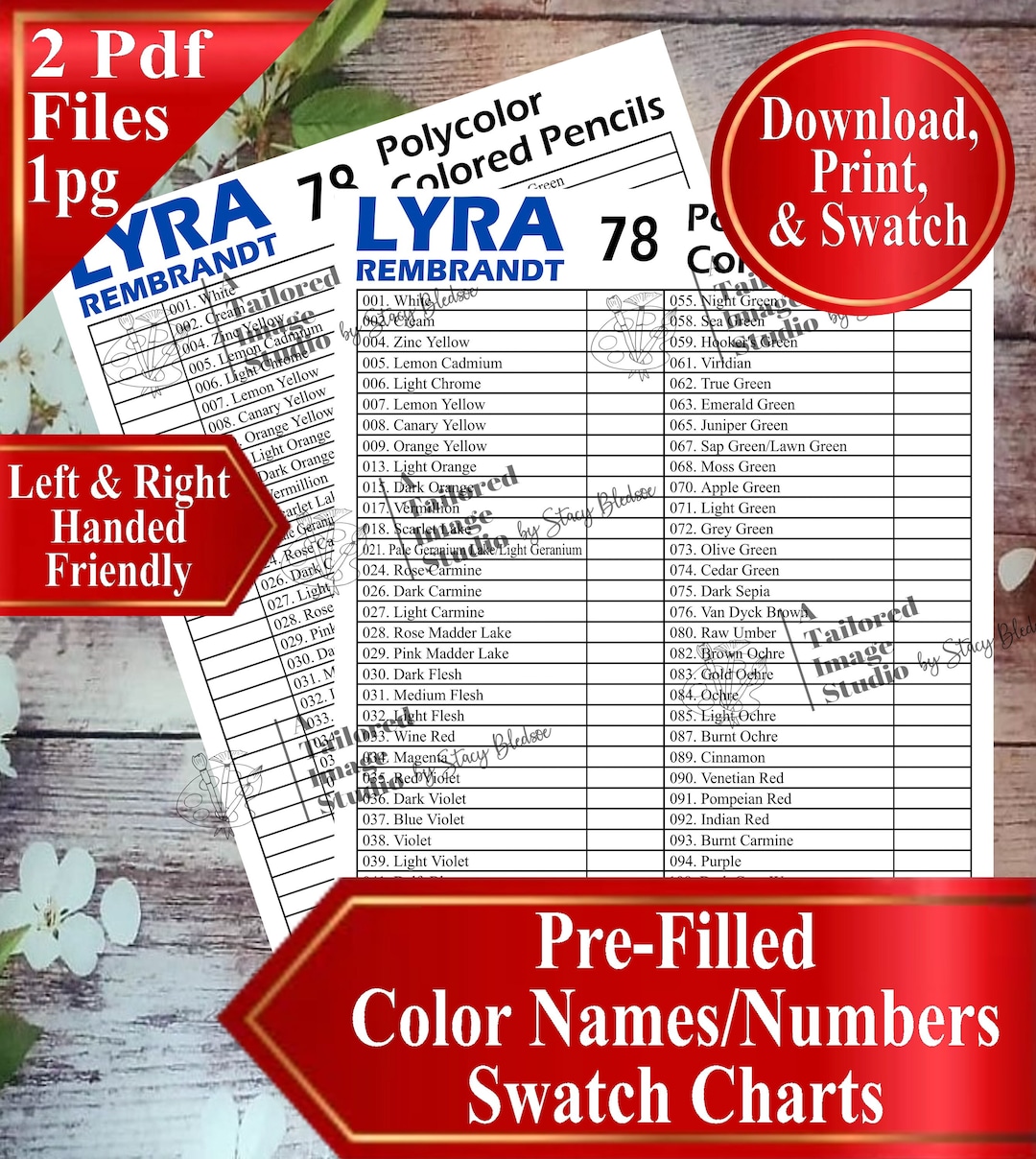 Lyra Rembrandt 78 Polycolor Colored Pencils Swatch Chart - Etsy