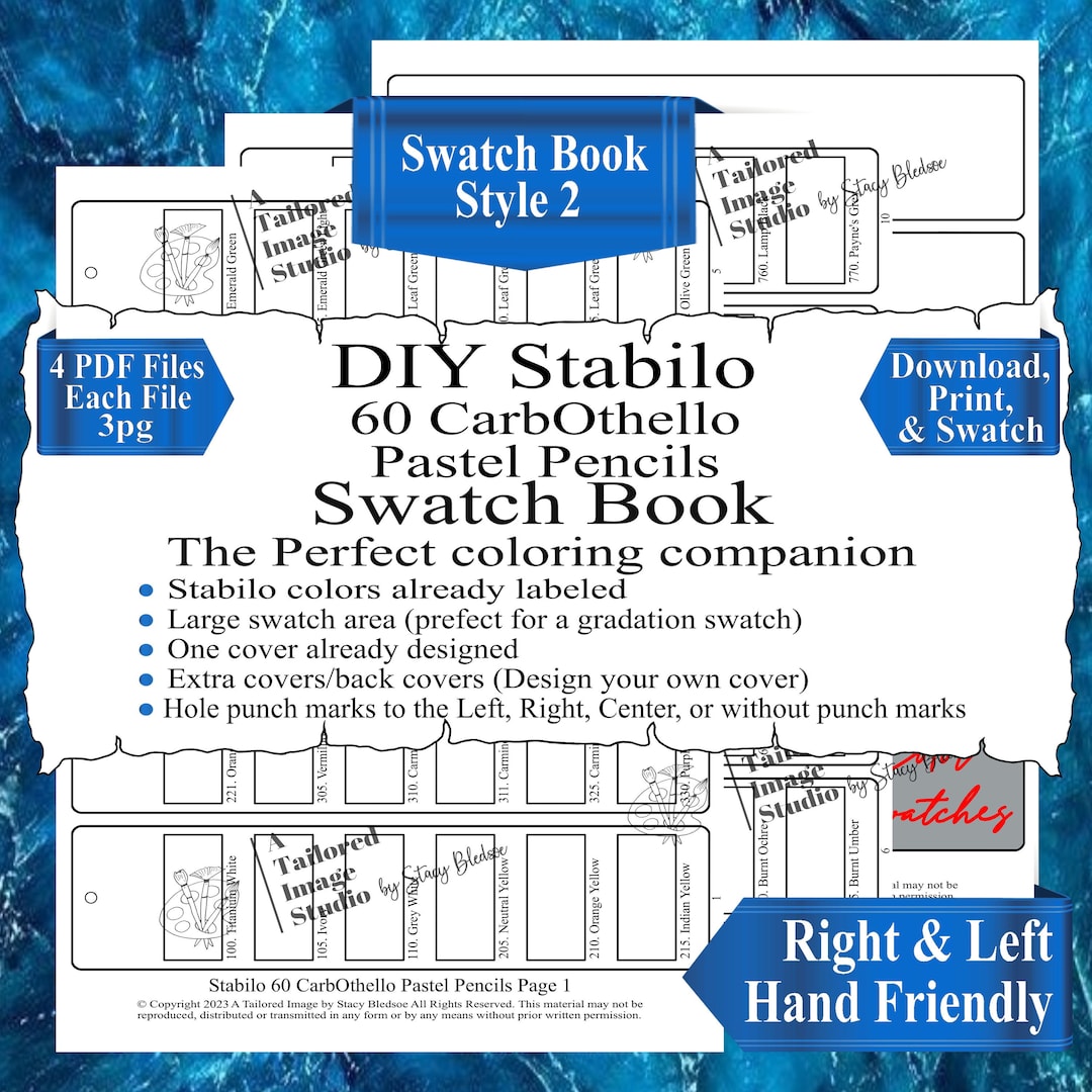 Stabilo 60 Carbothello Pastel Pencils DIY Color Swatch Book Style 2 - Etsy
