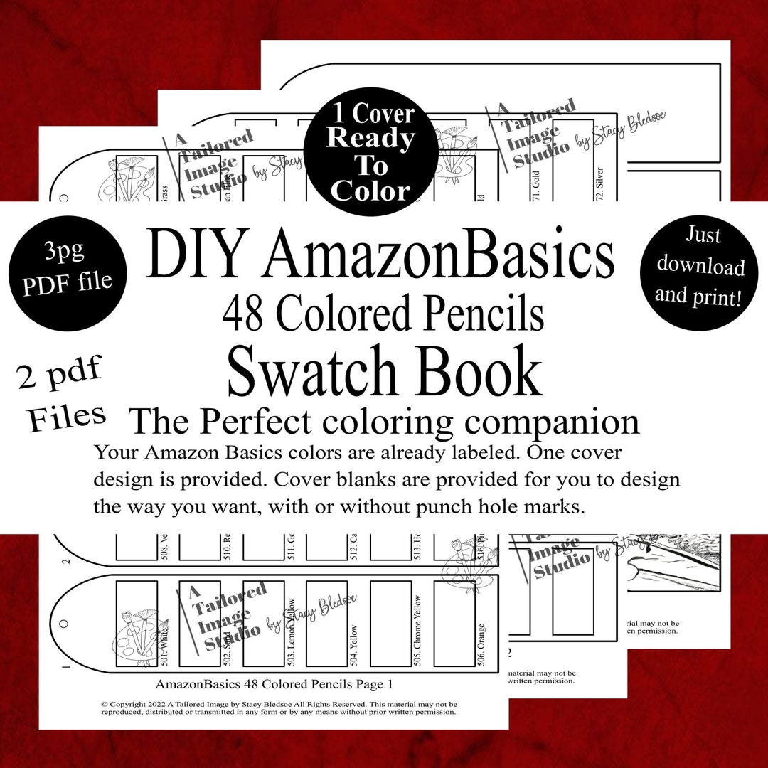 Amazonbasics 48 Colored Pencils DIY Color Swatch Book Style 1 (Download ...